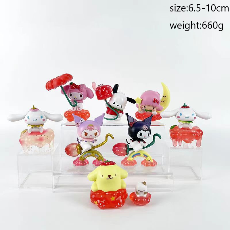 Sanrio Action Figure hello Kitty plush room decor Kuromi figurine ...