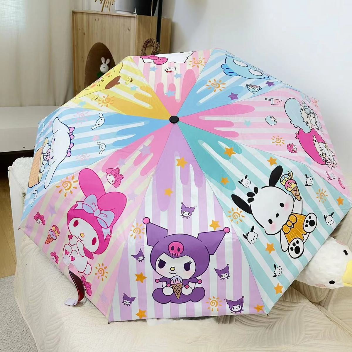 Sanrio Anime Automatic Umbrella Hello Kitty Kuromi My Melody ...