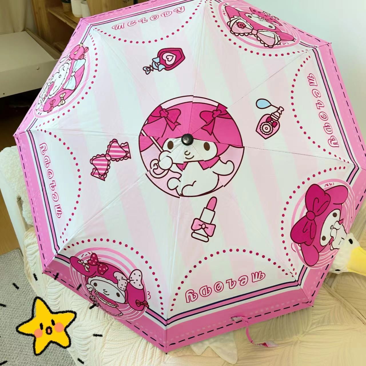 Sanrio Anime Automatic Umbrella Hello Kitty Kuromi My Melody ...