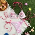 Sanrio Anime Cartoons Kawaii Hello Kitty Beach Steel Free Bracket Bikini Sexy Cute Swimsuit