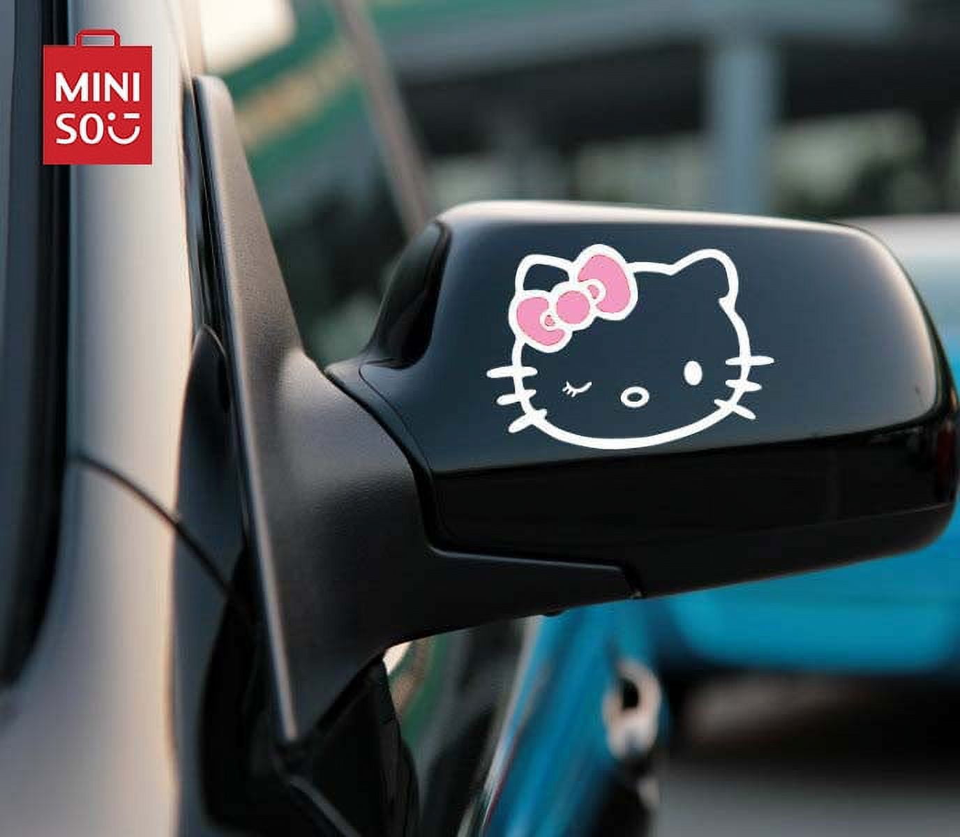 Sanrio Anime Hello Kitty Car Sticker Kawaii Kitty Cat Auto Window ...