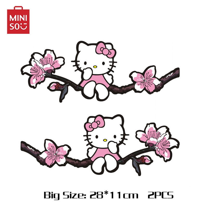 Sanrio Anime Hello Kitty Car Sticker Kawaii Kitty Cat Auto Window ...