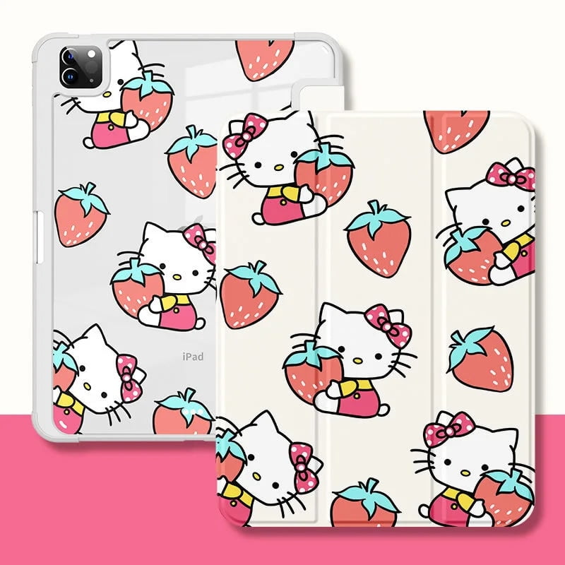 Sanrio Anime Hello Kitty Ipad Case Air 1 2 3 4 5 Cartoon Cute Printing ...