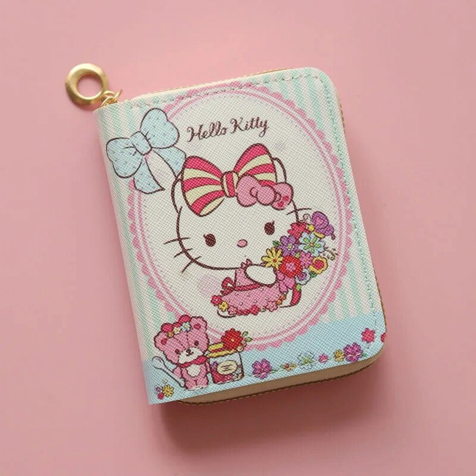 Sanrio Anime Hello Kitty Wallet Multi-Card Slot Card Holder Zip Coin ...