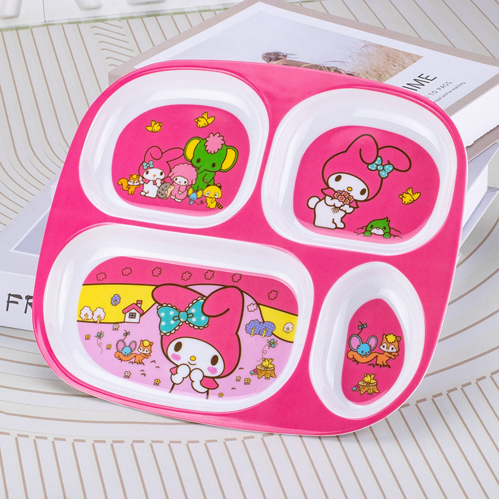 Sanrio Anime Hello kitty Cartoon Plate Kuromi My melody Dinner Plate ...