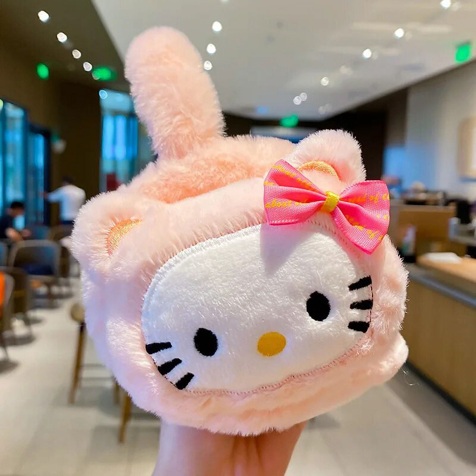 Sanrio Anime Hello kitty Earmuff Cute Cartoon Winter thickening Plush ...