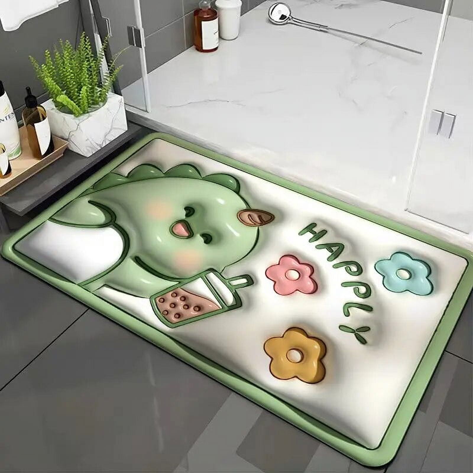 Sanrio Anime Kuromi 3D Effect Diatom Mud Bathroom Absorbent Floor Mat ...