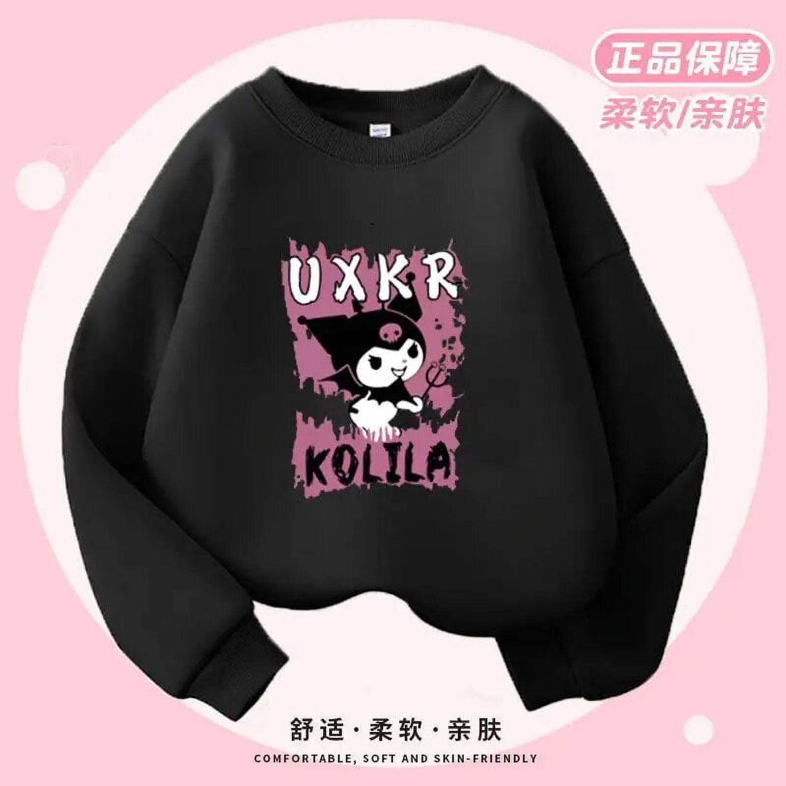 Sanrio Anime Kuromi Children Hoodie Cute Girl New Spring Autumn Sweater ...