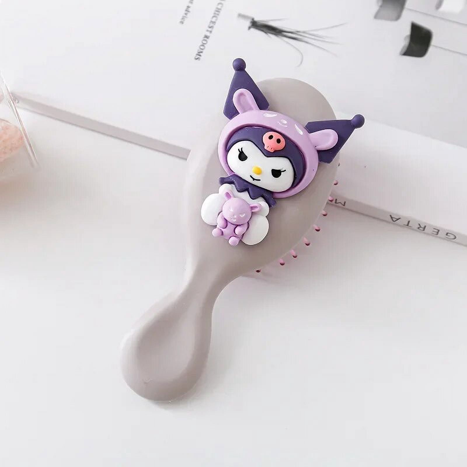 Sanrio Anime Kuromi Hand-held Makeup Mirror Massage Air Comb Cartoon ...