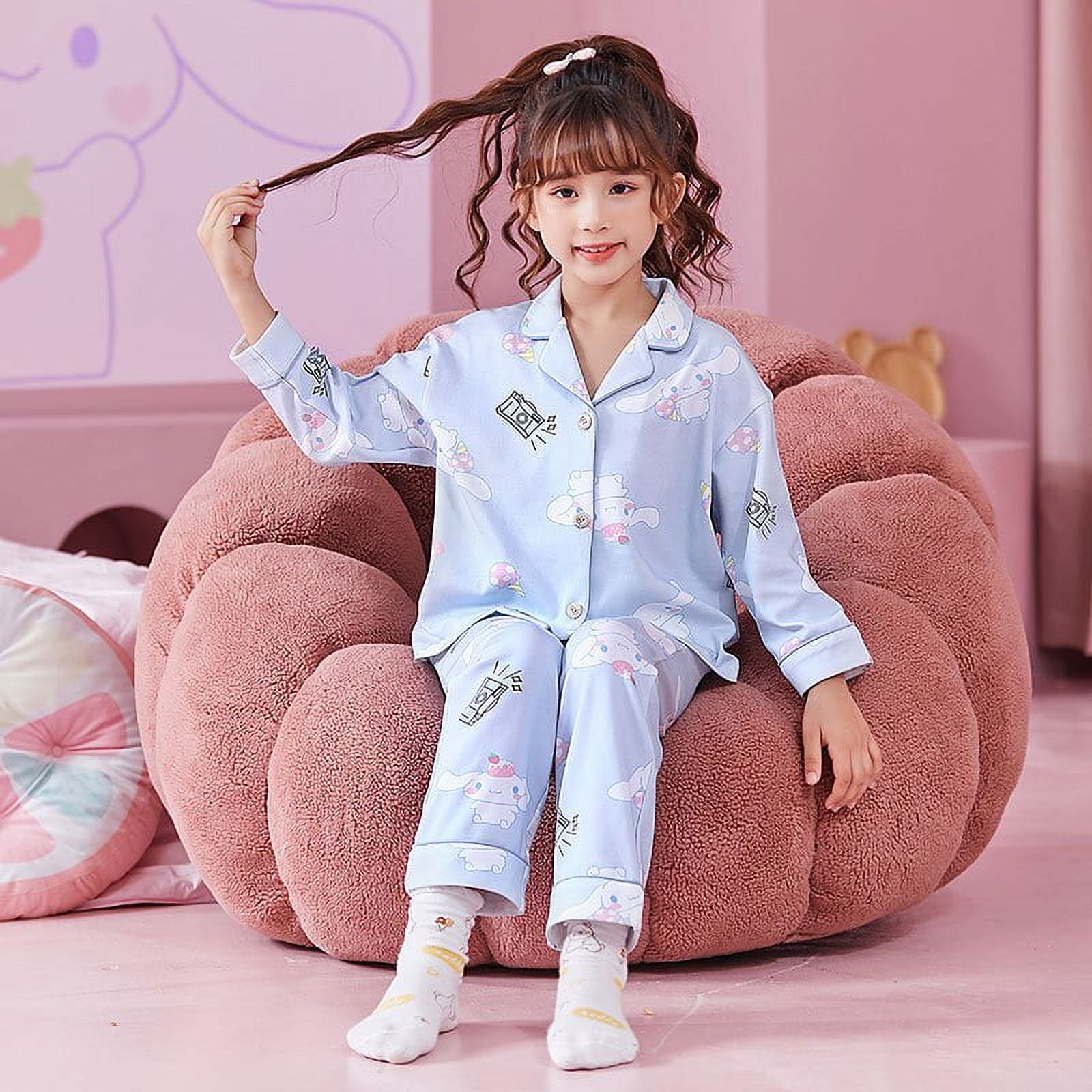 Sanrio Anime Kuromi Kids Pajamas Cute Kawaii Cinnamoroll Sleepwear Girl ...