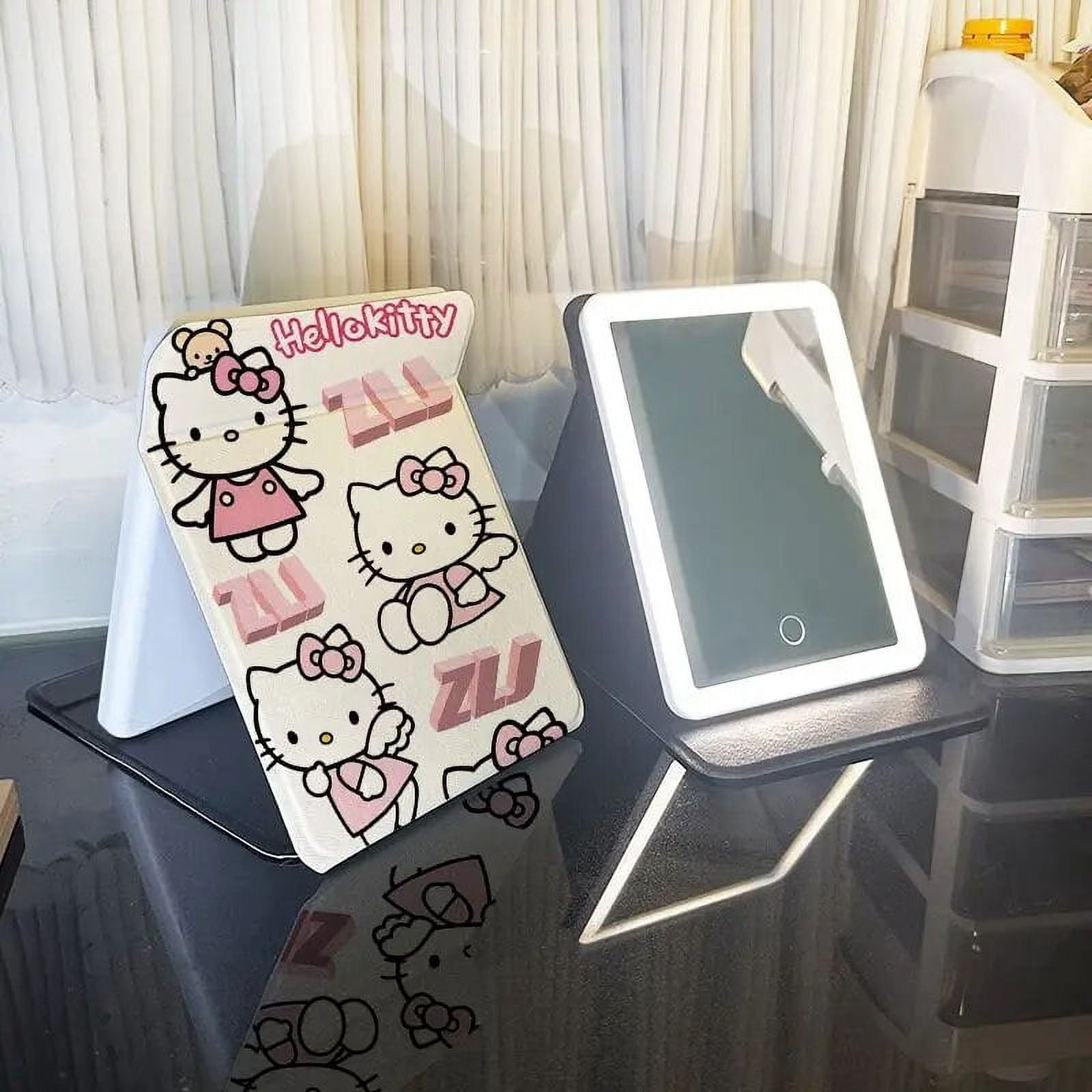 Sanrio Anime Makeup Mirror LED Foldable Hello Kitty Kuromi Pachacco ...
