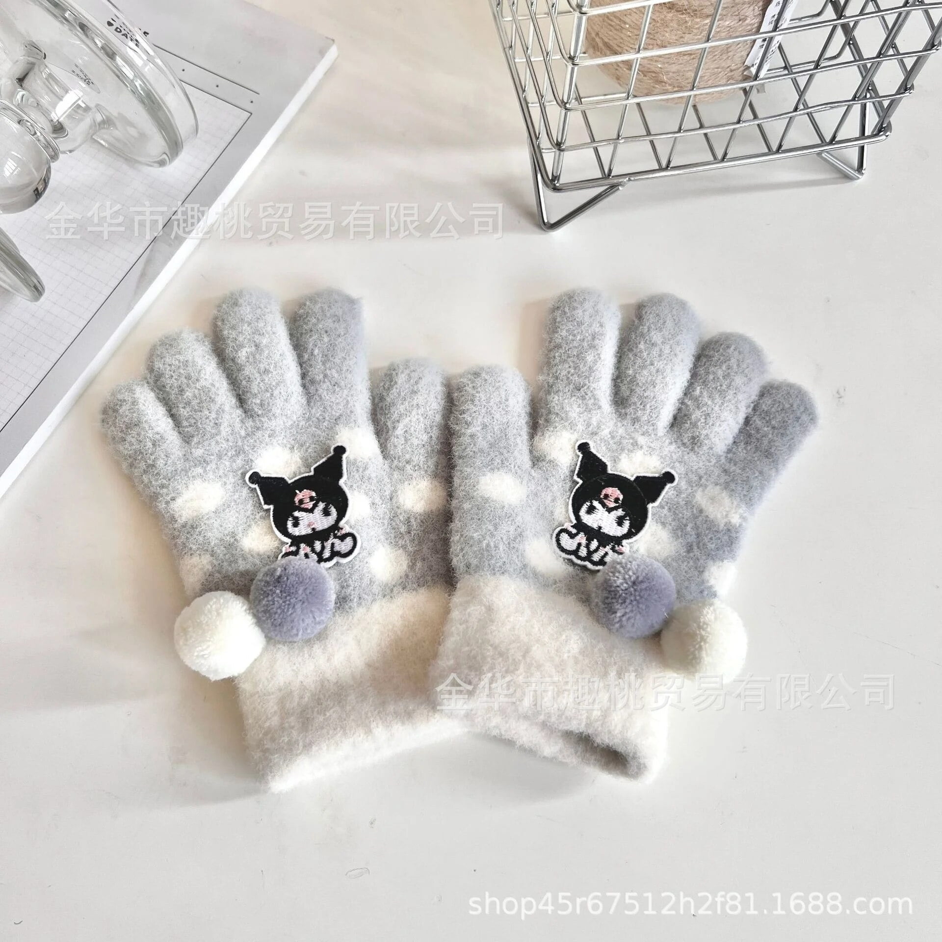 Anime Plush Gloves Hello Kitty Kuromi My Melody Five Finger Gloves ...