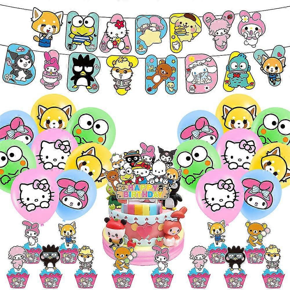 Sanrio Balloon Arch - Hello Kitty Theme Decor with Banner & Cupcake ...