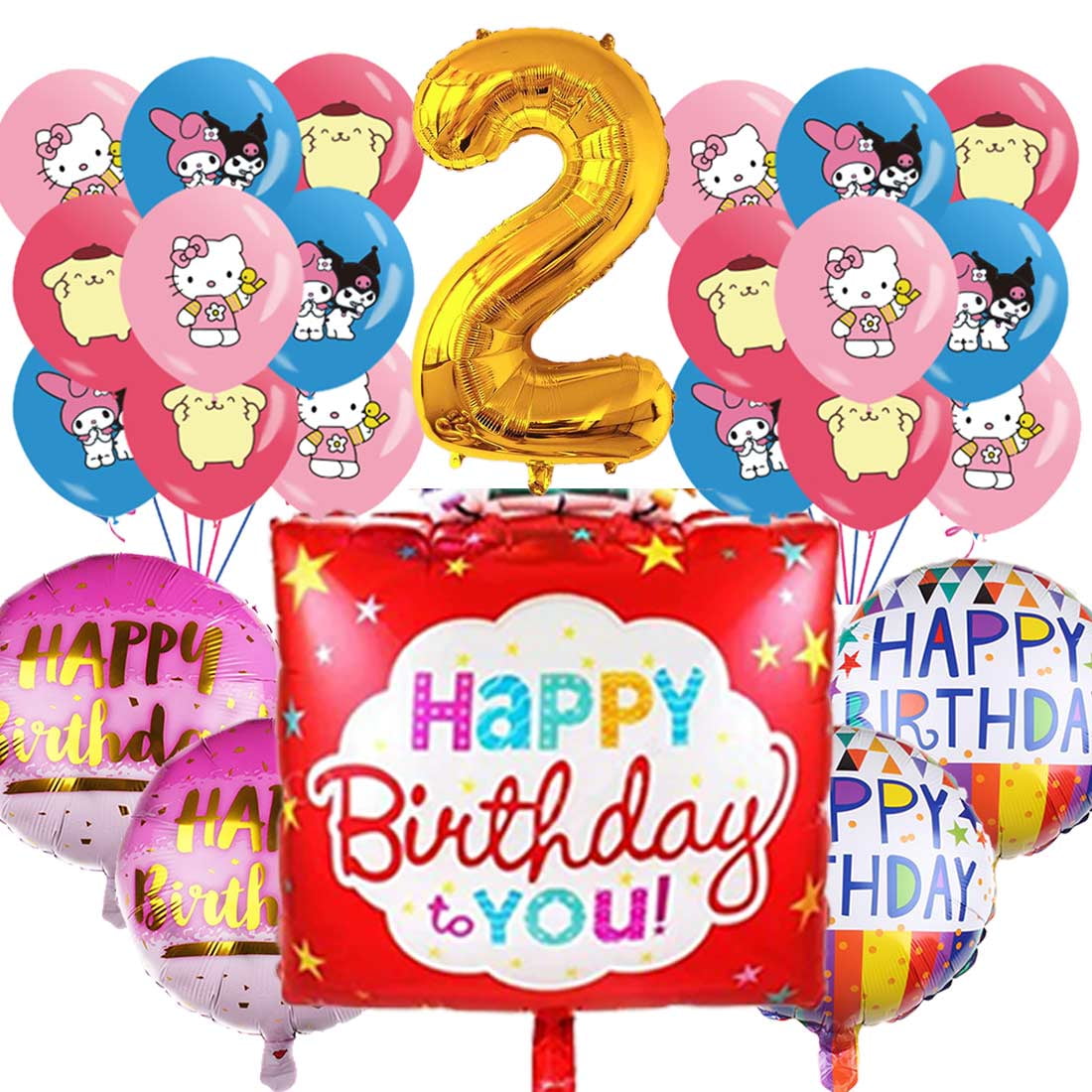 Sanrio Balloons Party Supplies 2nd Big Number Decorations Decor Kit ...