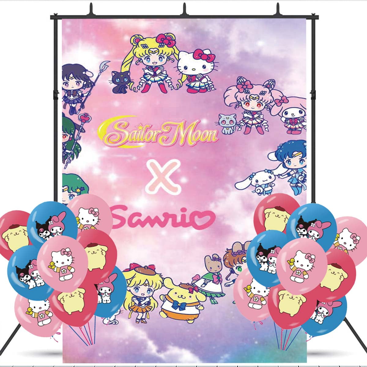 Sanrio Birthday Balloons Party Supplies Banner Backdrop Background ...