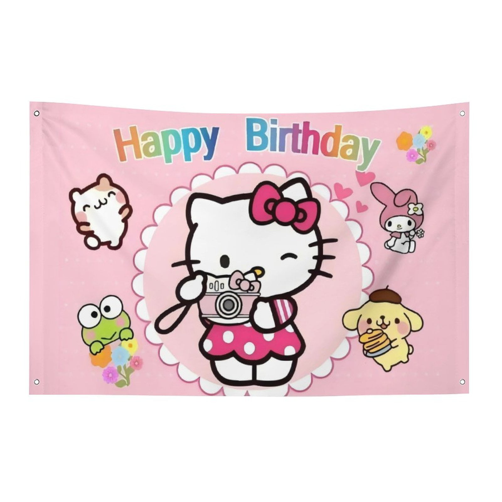 Sanrio Birthday Flag Banner Funny Poster Wall Flag College Dorm Room ...
