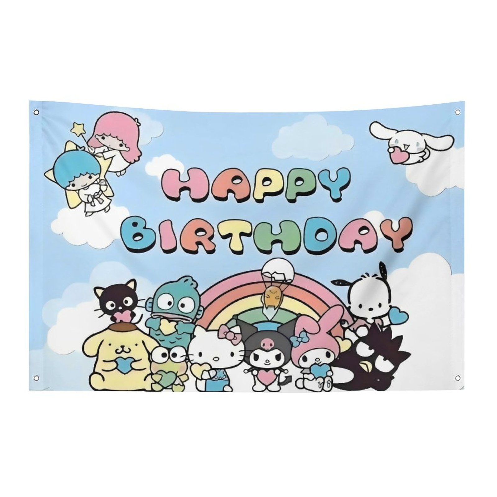 Sanrio Birthday Flag Banner Funny Poster Wall Flag College Dorm Room ...
