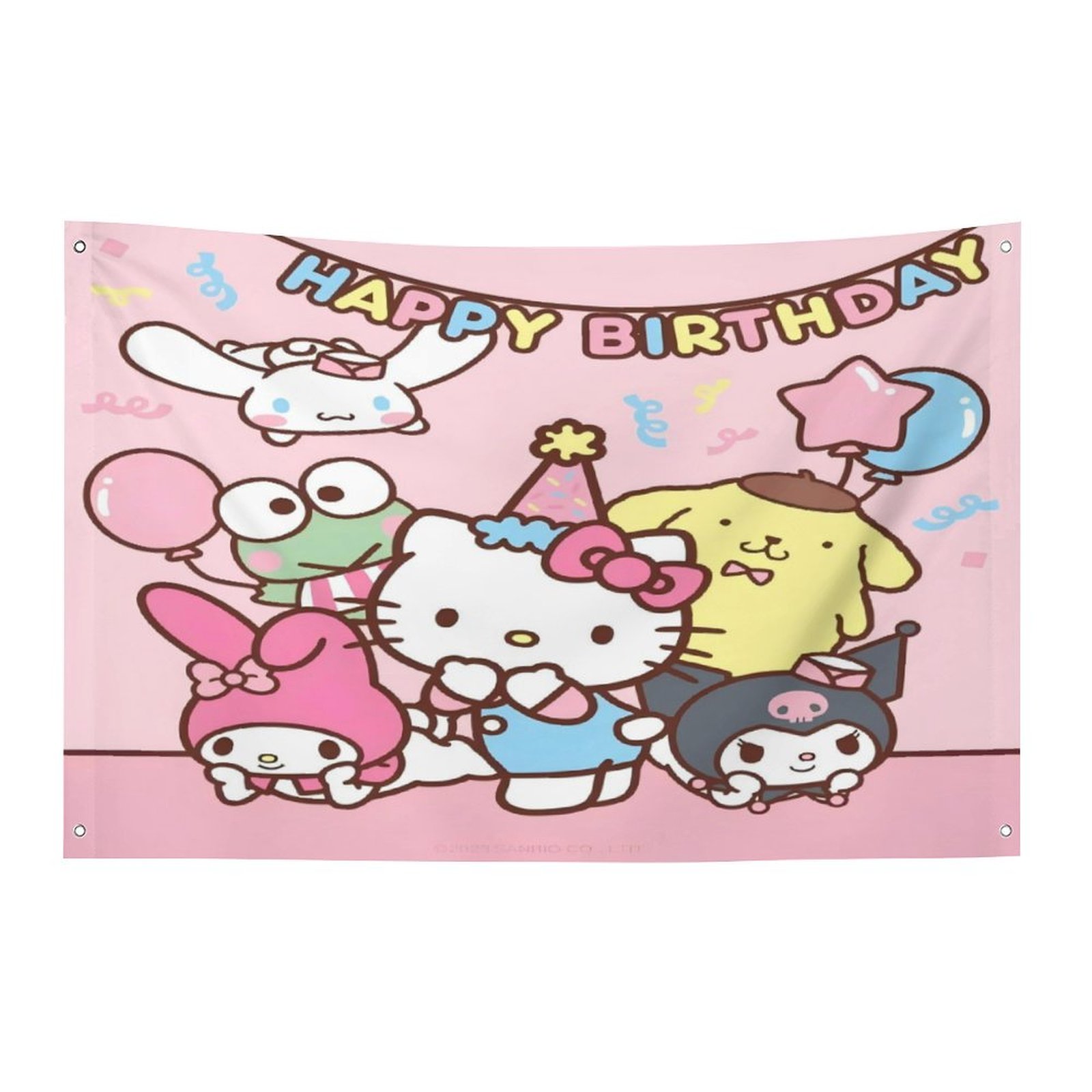 Sanrio Birthday Flag Banner Funny Poster Wall Flag College Dorm Room ...