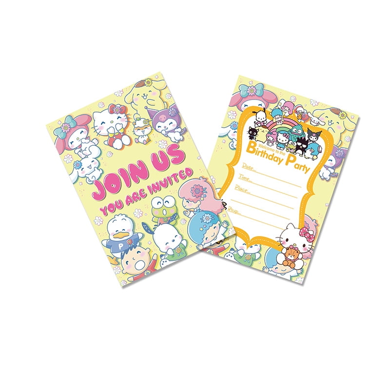Sanrio Birthday Party Invitation & Envelopes，12Pcs - Walmart.com