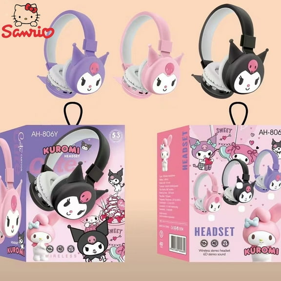 Sanrio Hello Kitty Kuromi Bluetooth Headphone Wireless Headsets Cartoon ...