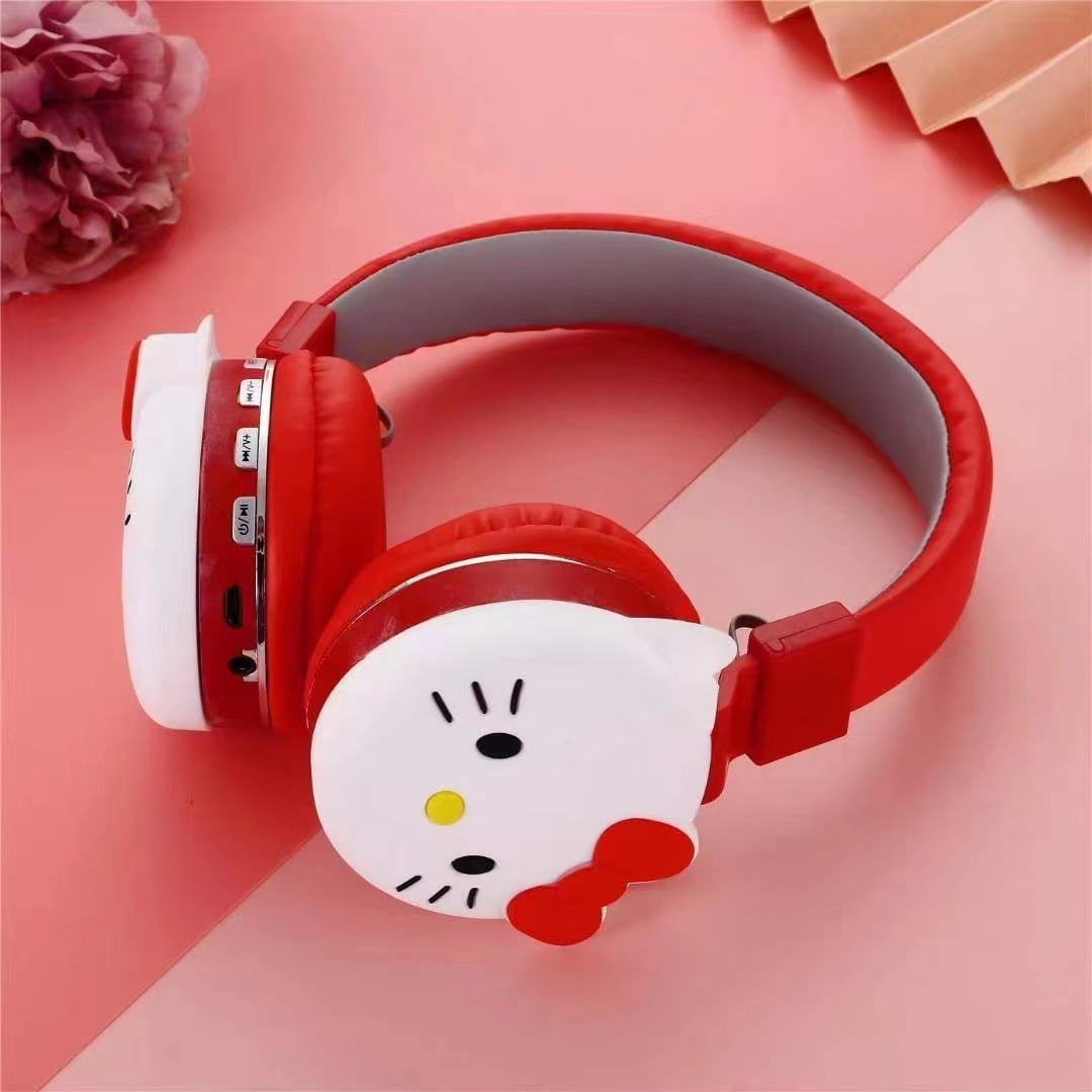 Sanrio Bluetooth Headphone Hello Kitty Kuromi Wireless Headsets Cartoon Mic Foldable Lightweight ...
