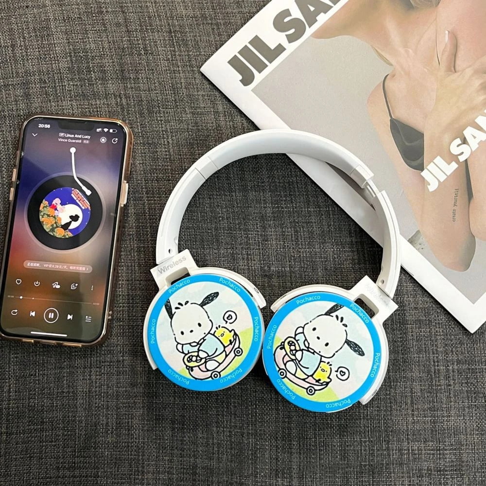 Sanrio Bluetooth Headphone Hello Kitty Kuromi Wireless Headsets Stereo ...