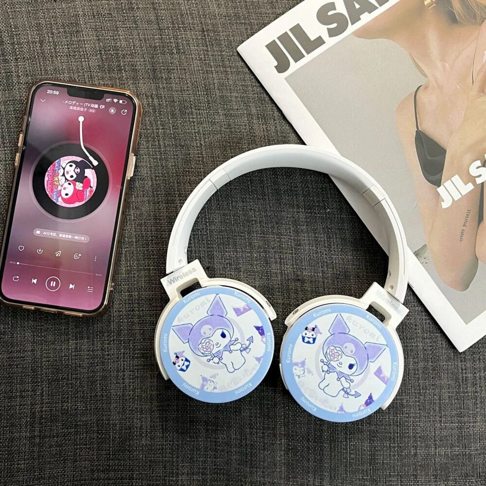 Sanrio Bluetooth Headphone Hello Kitty Kuromi Wireless Headsets Stereo ...