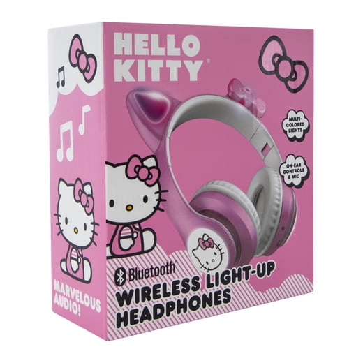 Sanrio Bluetooth Hello Kitty Wireless Light Up Headphones with Build-In ...