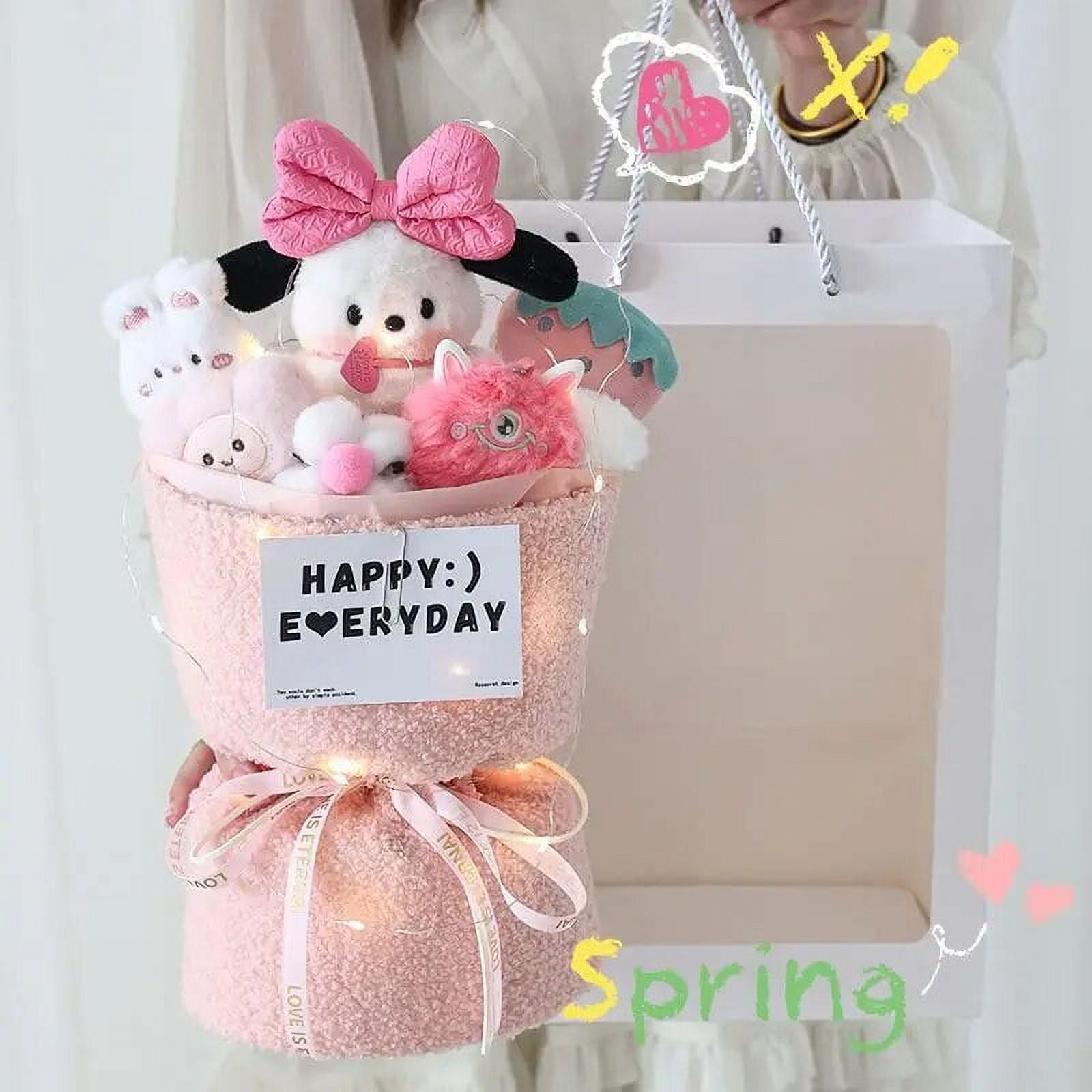 Sanrio Bow Knot Pochacco Plush Toy Dolls Bouquet Flower Cartoon Girls ...