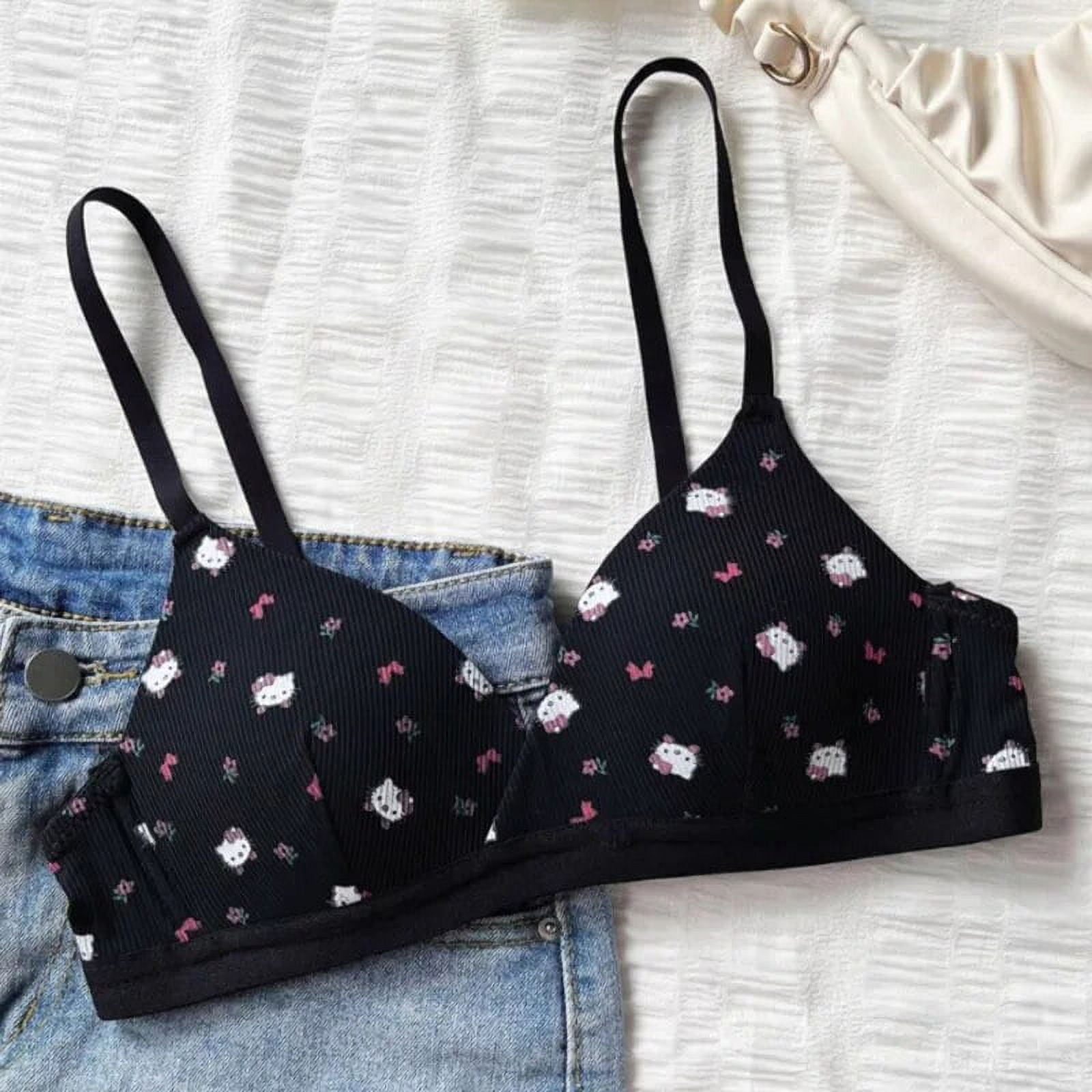 Sanrio Bra Hello Kitty seksi tanpa kawat pakaian dalam Push Up Bra ...