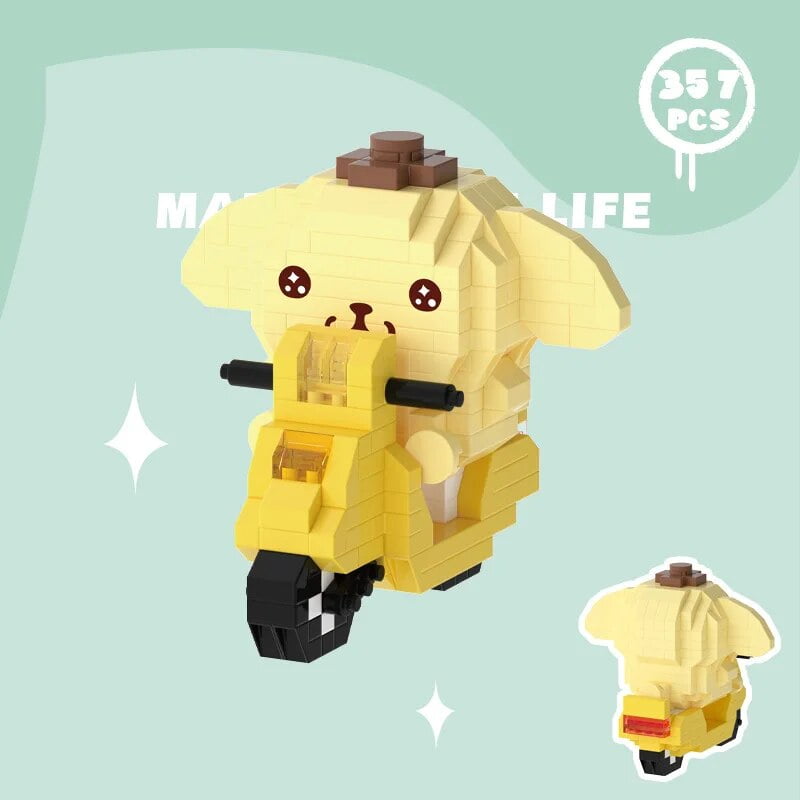 Sanrio Building Block Cute Cartoon Hello Kitty Cinnamoroll Kuromi My ...