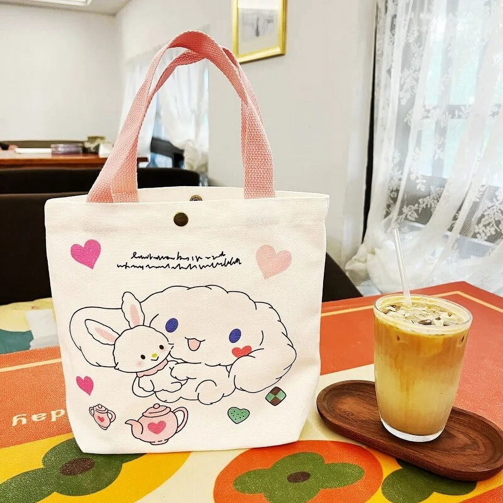 Sanrio Cartoon Anime Portable Canvas Bag Cinnamoroll Kuromi Girls 2023 ...