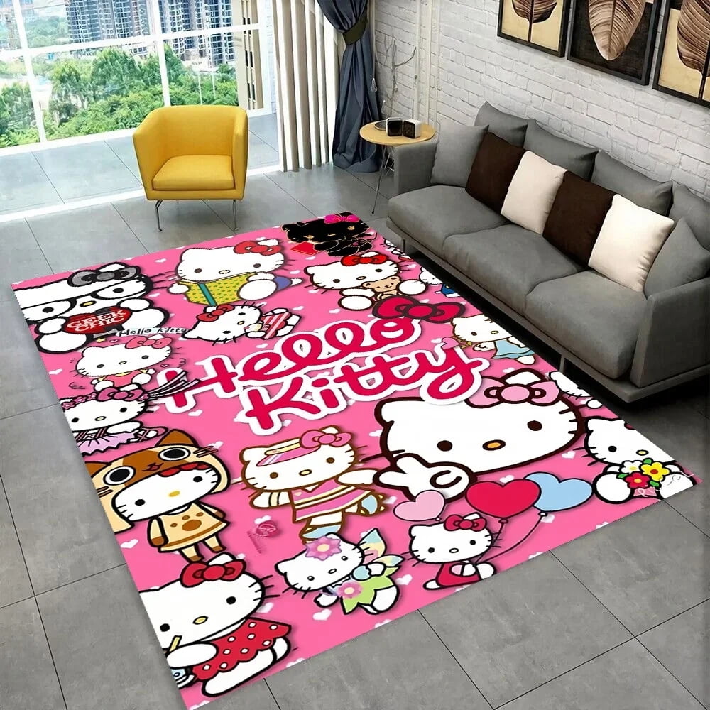 Sanrio Cartoon Carpet Hello Kitty Rug for Bedroom Living Room Home ...