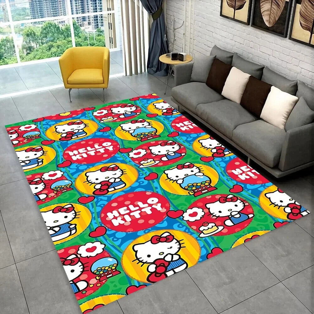 Sanrio Cartoon Carpet Hello Kitty Rug for Bedroom Living Room Home ...