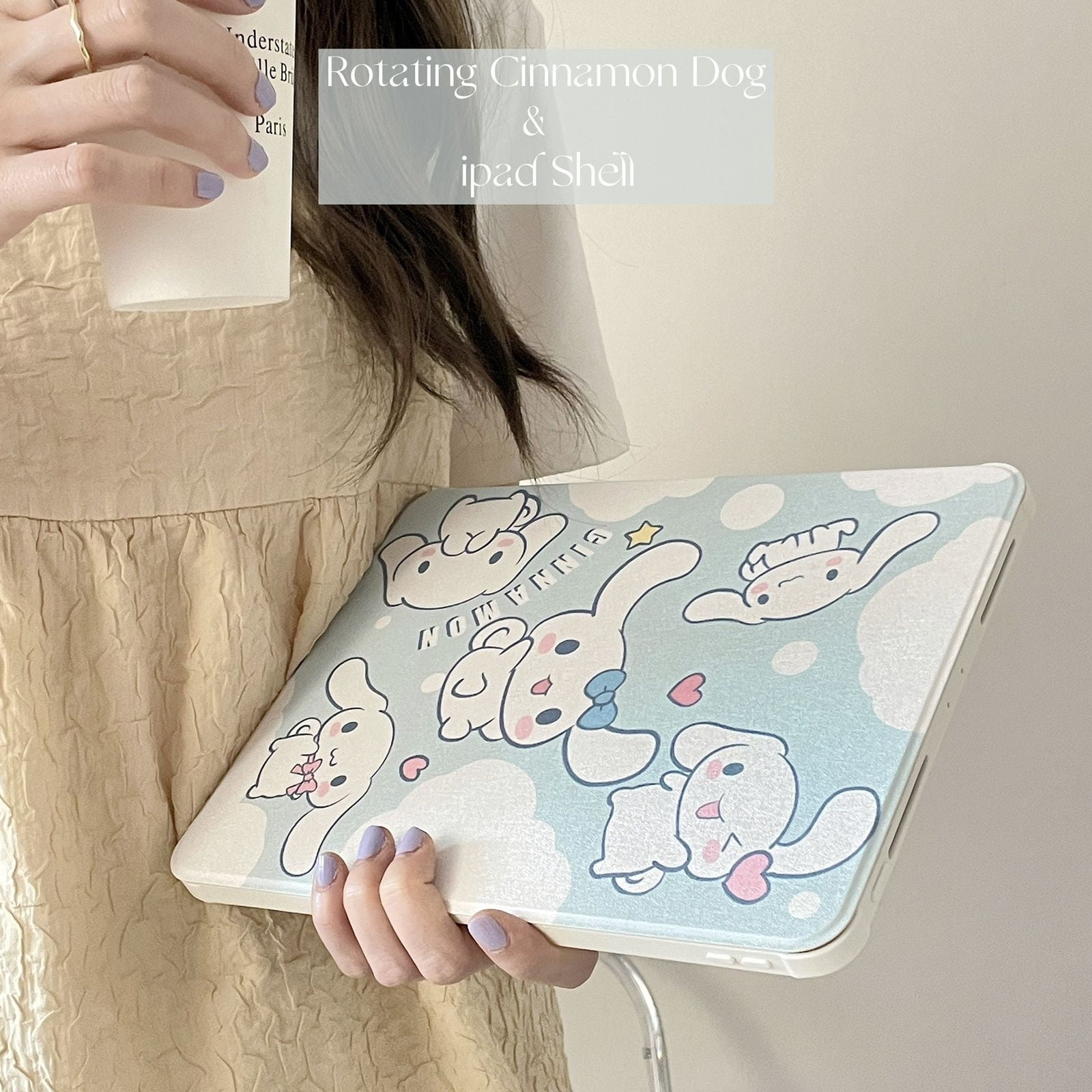 Sanrio Cartoon Cinnamoroll Babycinnamoroll 360 Rotating Applicable iPad ...