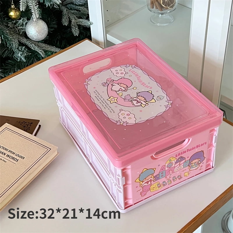 Sanrio Cartoon Folding Storage Box Organizer With Lid Kuromi ...