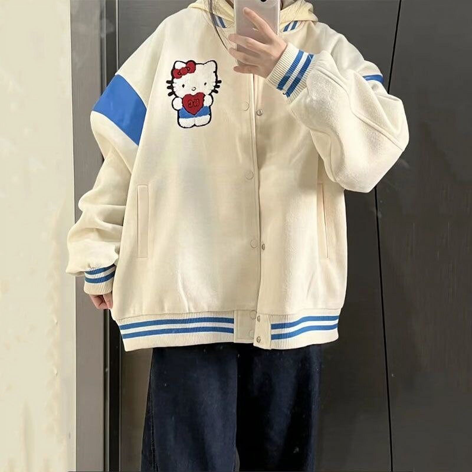 Sanrio Cartoon Hello Kitty Embroidery Students Baseball Uniform ...