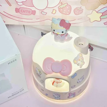 Sanrio Cartoon Hello Kitty Cloud Humidifier Colorful Lights Raindrop ...
