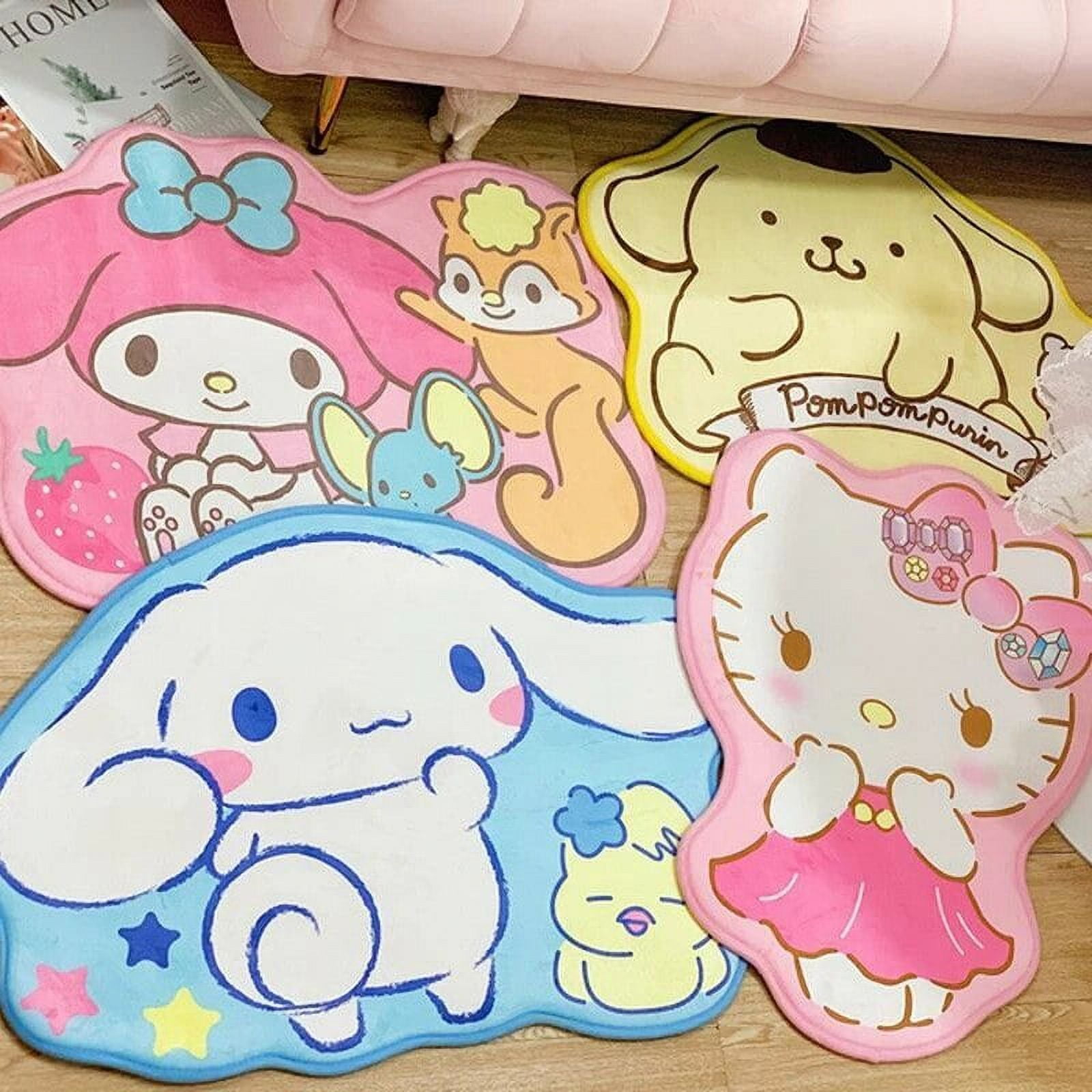 Sanrio Cartoon Hello Kitty Plush Style Floor Mat Kuromi Little Twin ...