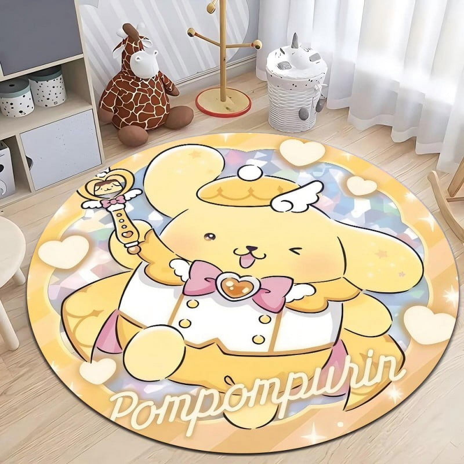 Sanrio Cartoon Kuromi My Melody Pochacco Print Round Rugs Non-Slip ...