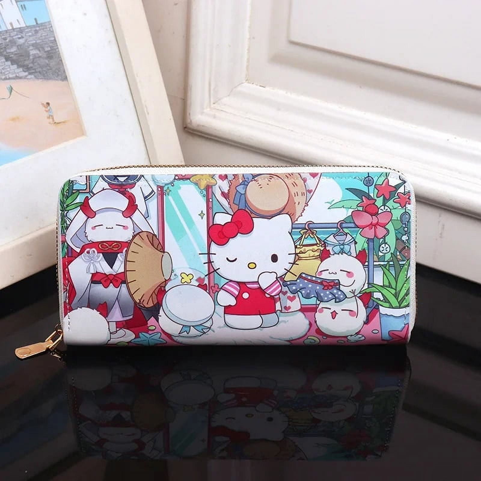 Sanrio Cartoon Long Wallet Hello Kitty Kuromi Melody Cinnamon PVC Anime ...