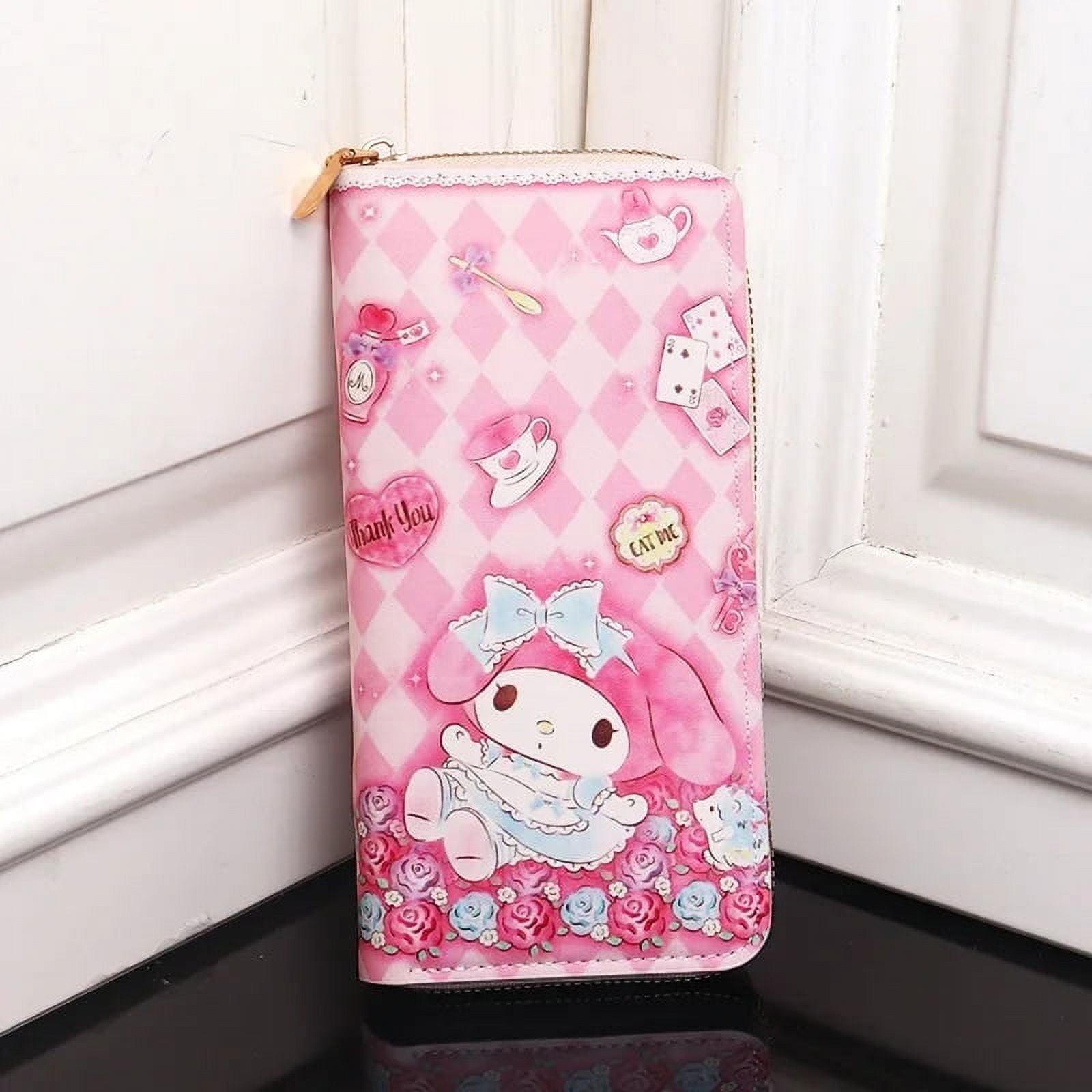 Sanrio Cartoon Long Wallet Hello Kitty Kuromi Melody Cinnamon PVC Anime ...