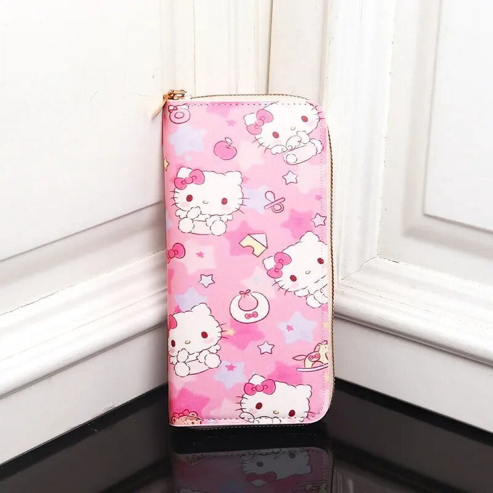 Sanrio Cartoon Long Wallet Hello Kitty Kuromi Melody Cinnamon PVC Anime ...