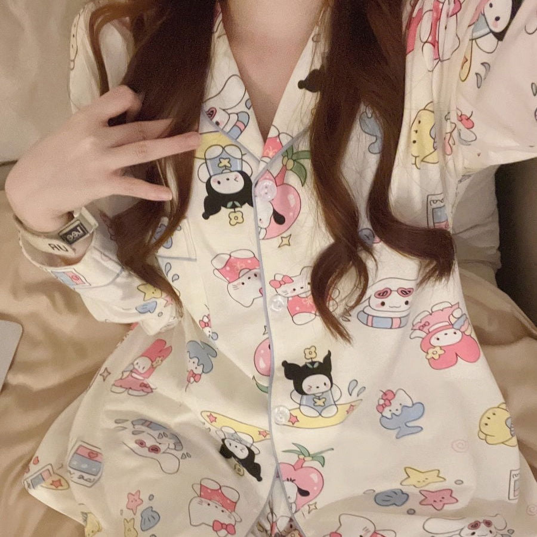 Sanrio Cartoon pajama set female sweet Kitty The New spring and autumn ...