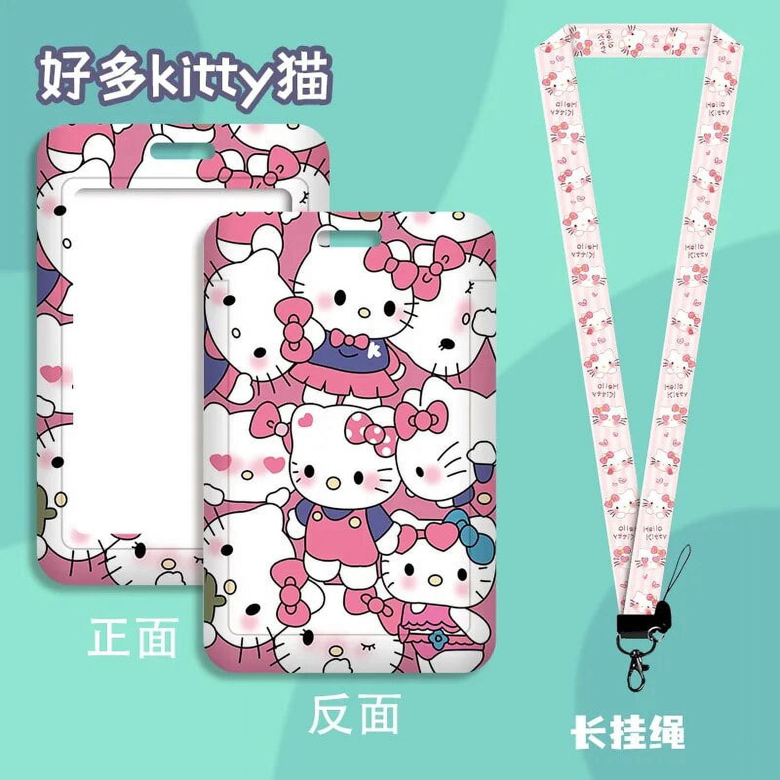 Sanrio Cartoons Card Holder Hello Kitty Protective Case Student Hanging ...