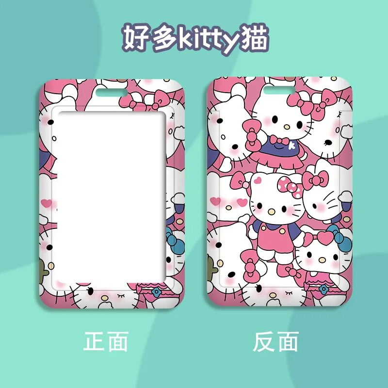 Sanrio Cartoons Card Holder Hello Kitty Protective Case Student Hanging ...