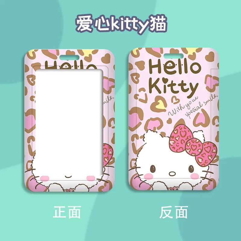 Sanrio Cartoons Card Holder Hello Kitty Protective Case Student Hanging ...