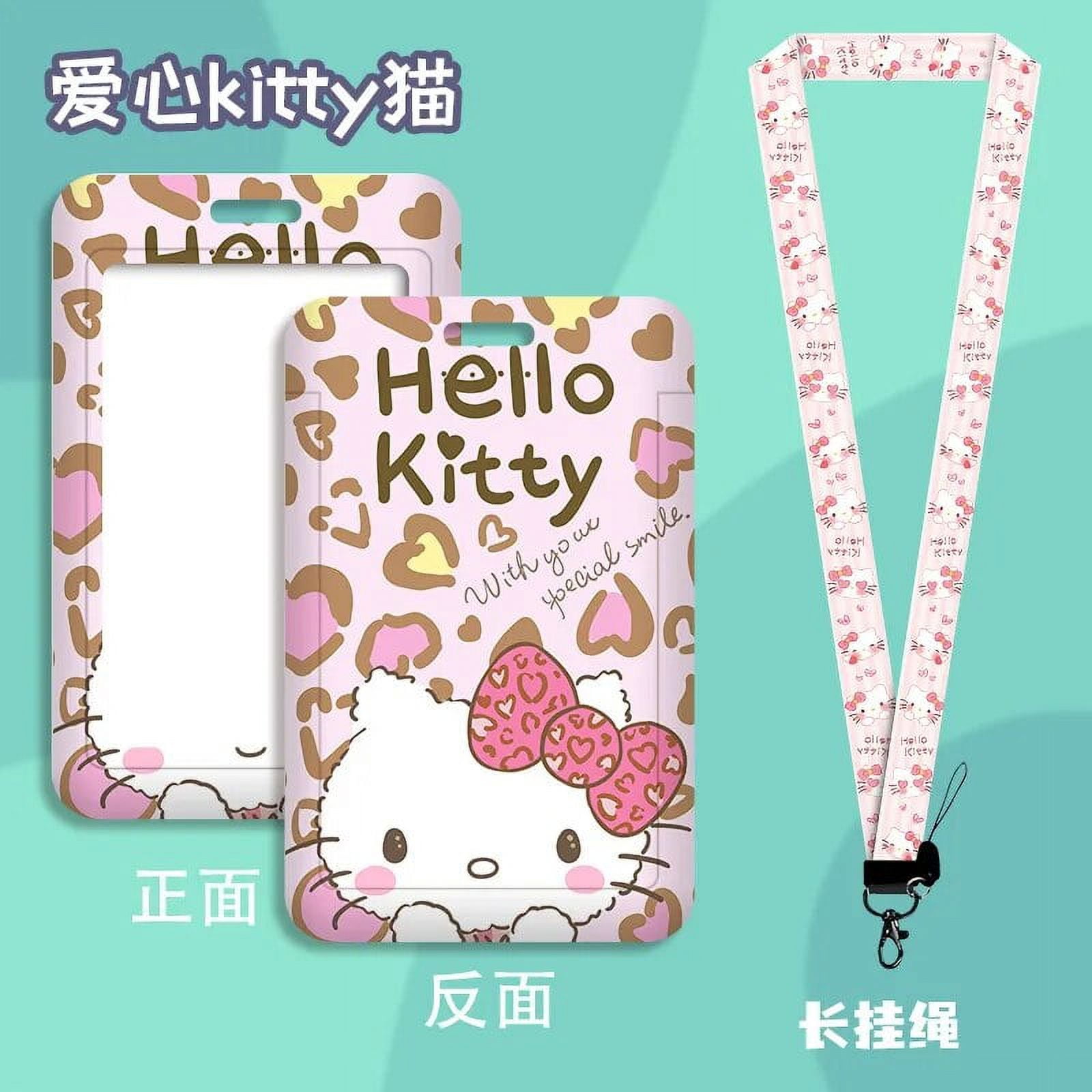 Sanrio Cartoons Card Holder Hello Kitty Protective Case Student Hanging ...
