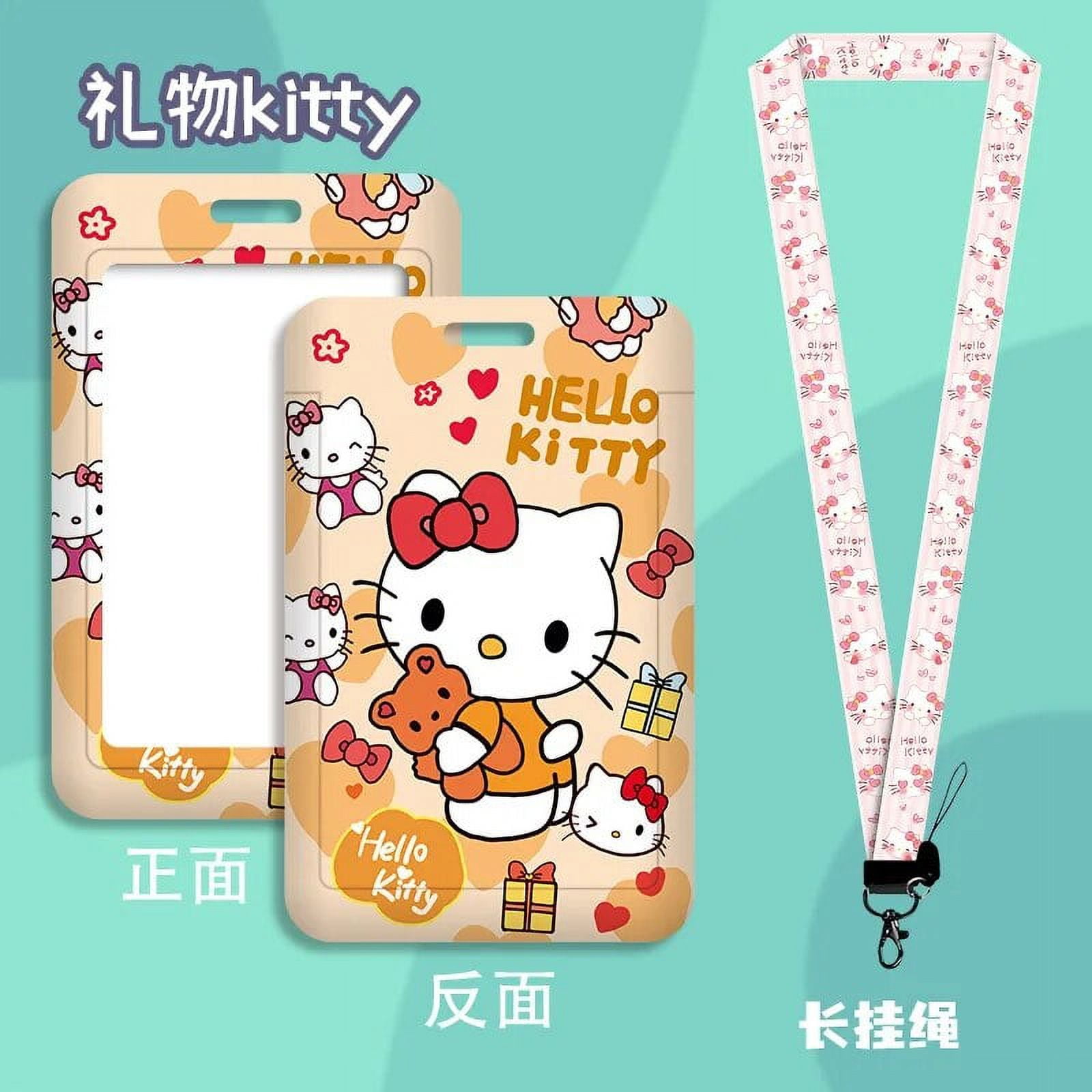 Sanrio Cartoons Card Holder Hello Kitty Protective Case Student Hanging ...
