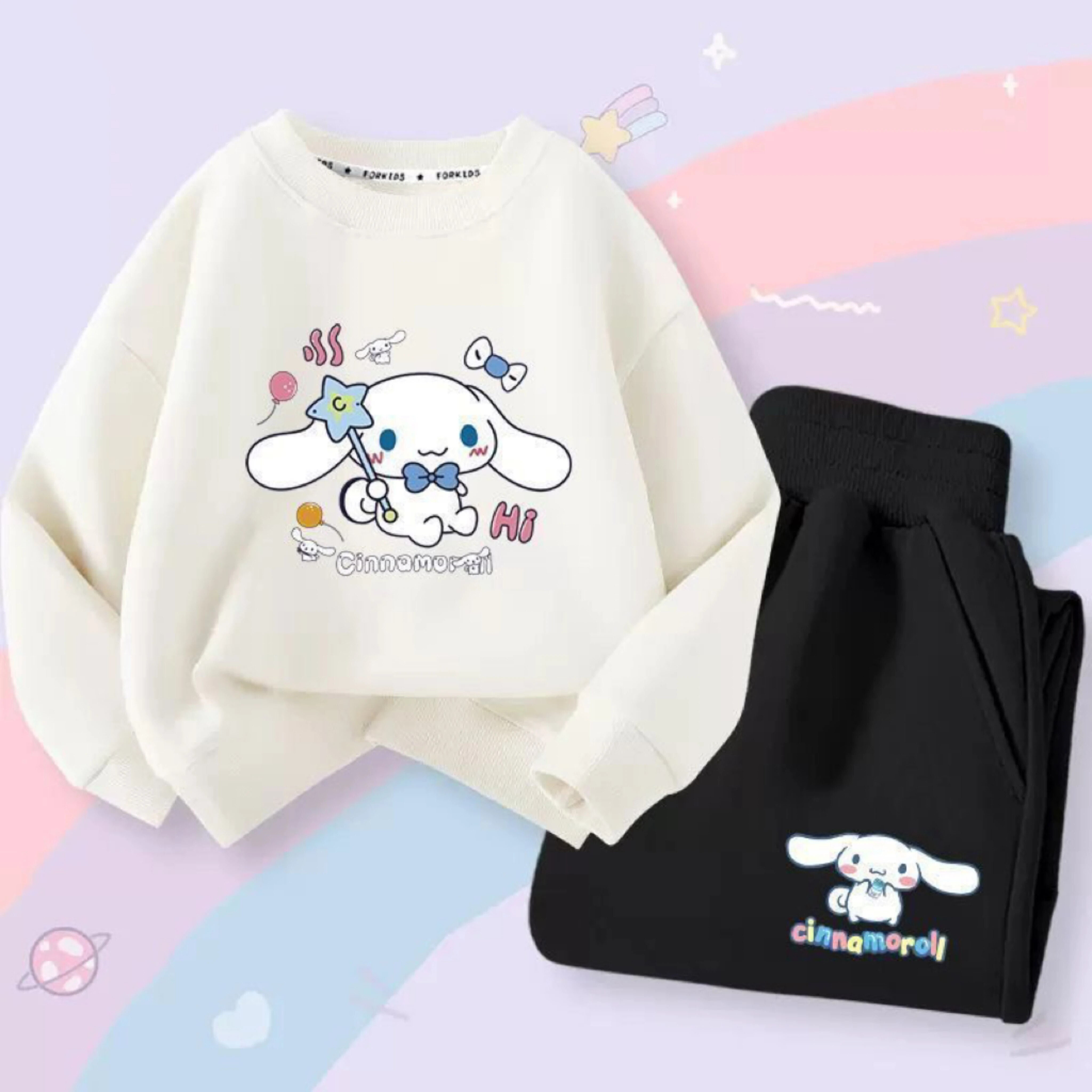 Sanrio Children Sportswear Cinnamoroll Kawaii Spring Autumn Casual ...